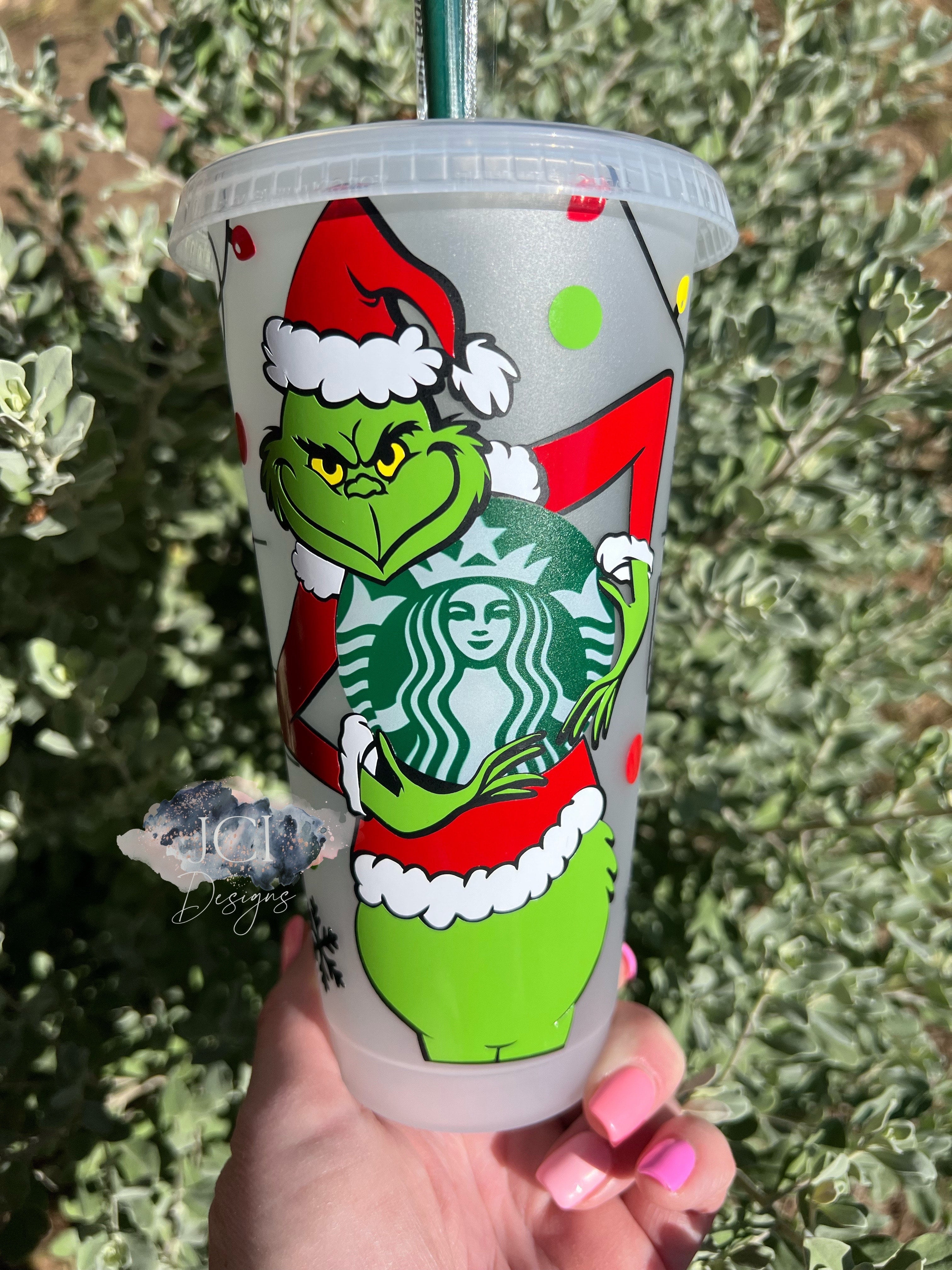 Starbucks “Christmas Lights Grinch” Cold Cup Tumbler | JCI Designs